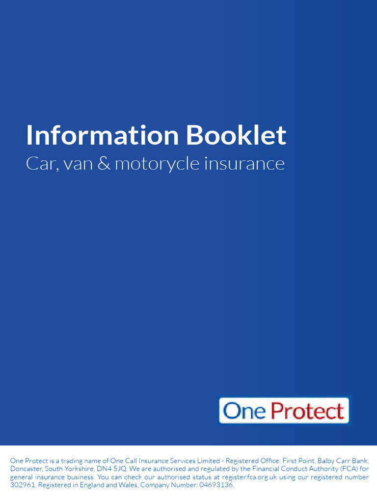 One Protect Insurance Overview Guide | PDF | Insurance | Vehicle Insurance