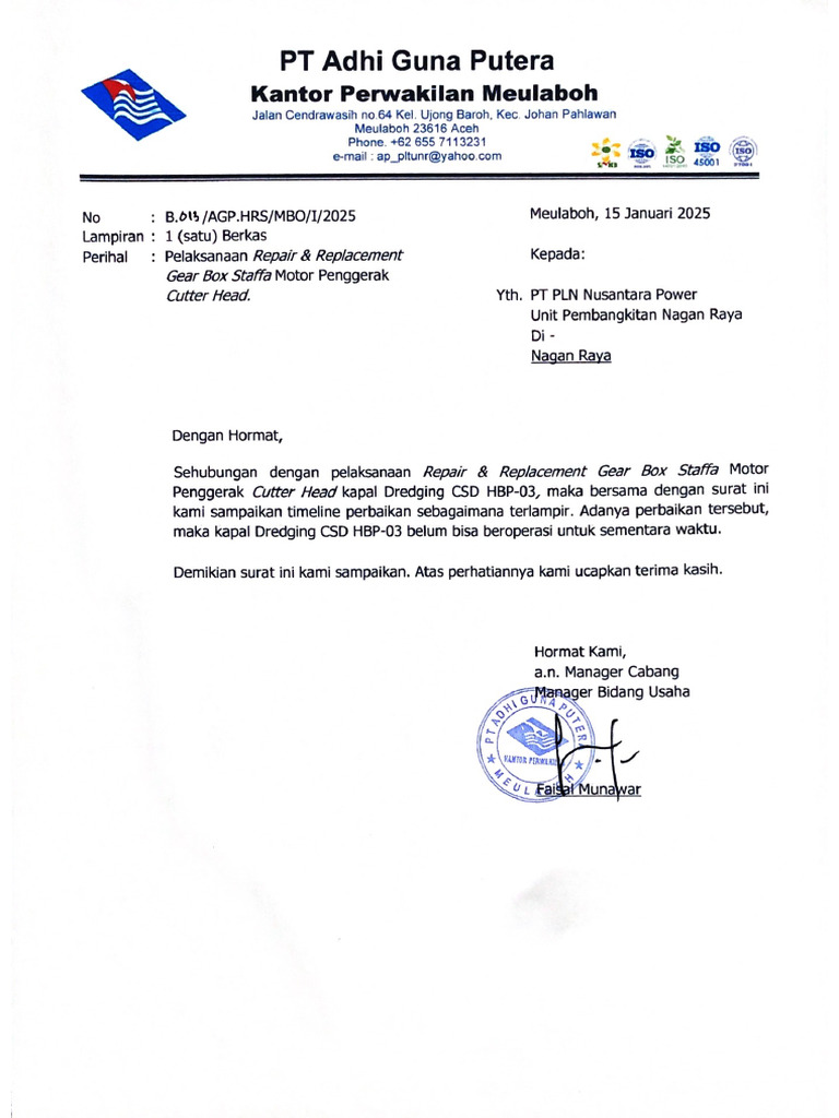 Pelaksanaan Repair Gear Box & Replacement Staffa Motor Hydraulic Radial Piston CSD HBP- 03 | PDF