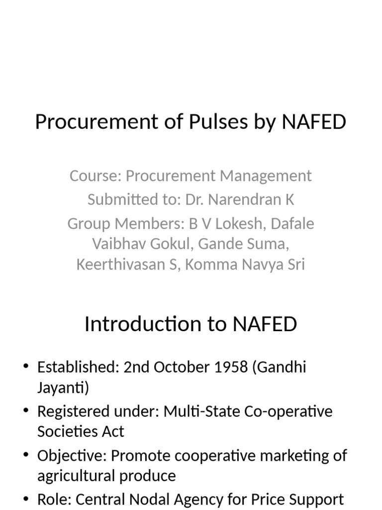 Procurement of Pulses by NAFED | PDF | Procurement | Economies
