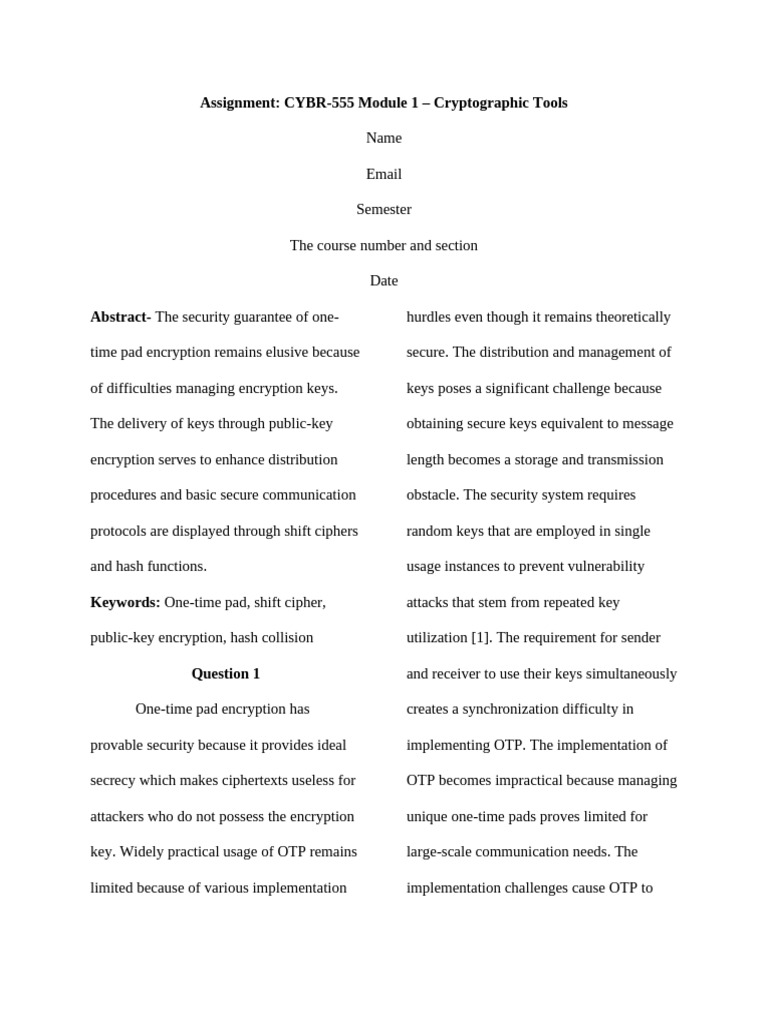 CYBR 555 - Assignment 03 - Cryptographic Tools - 1 | PDF | Key (Cryptography) | Encryption