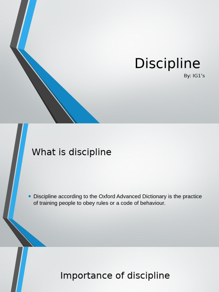 Presentation On Discipline | PDF
