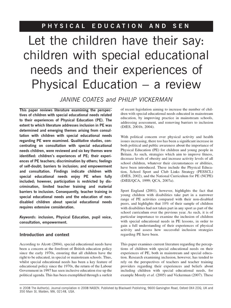 P - Let the children have their say - children iwth special educational needs and their ...