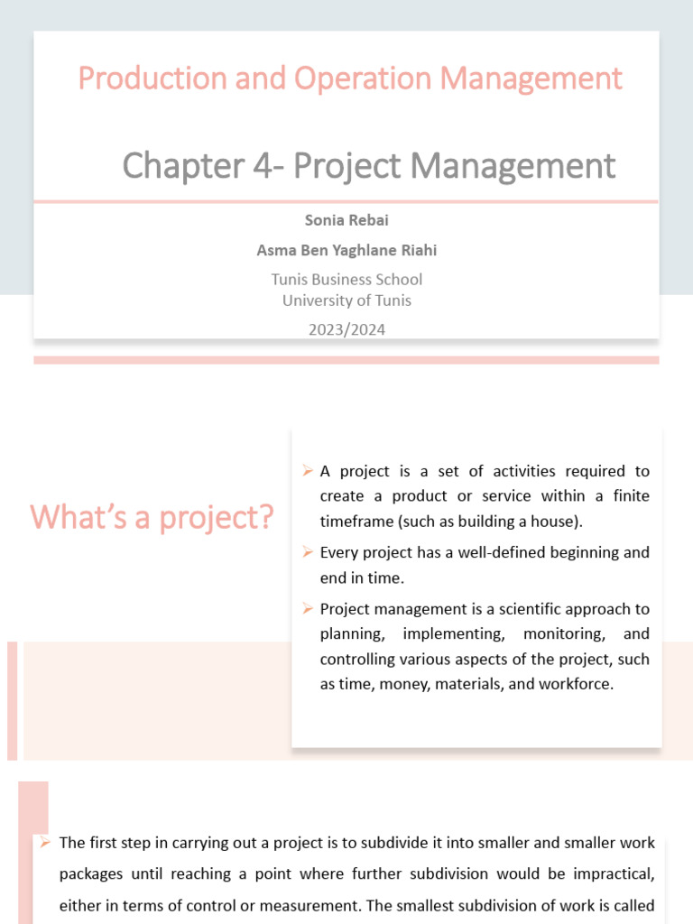 Chapter 4 Project Management | PDF | Project Management | Applied Mathematics