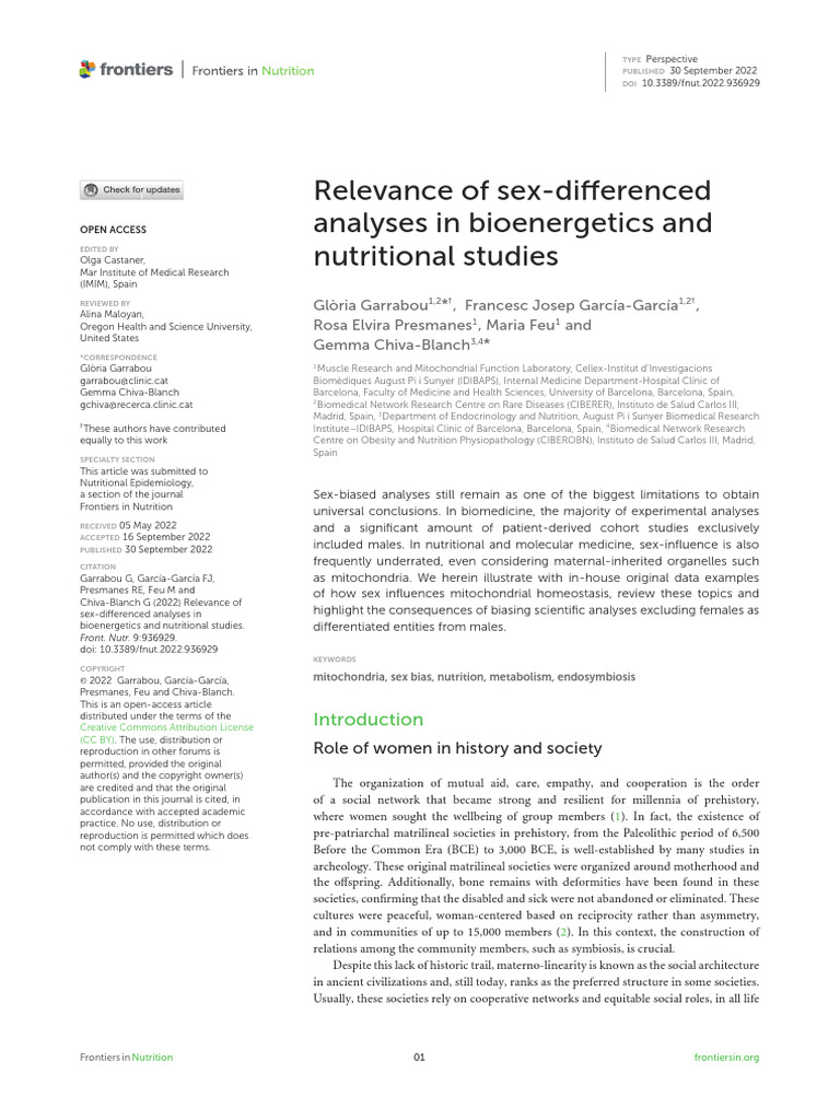 1 5 Relevance Of Sex Pdf Mitochondrial Dna Mitochondrion