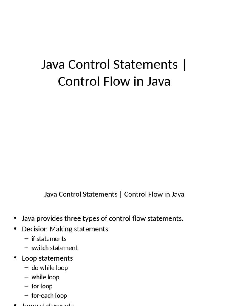 Unit1 Contro Statements | PDF | Control Flow | Object Oriented Programming