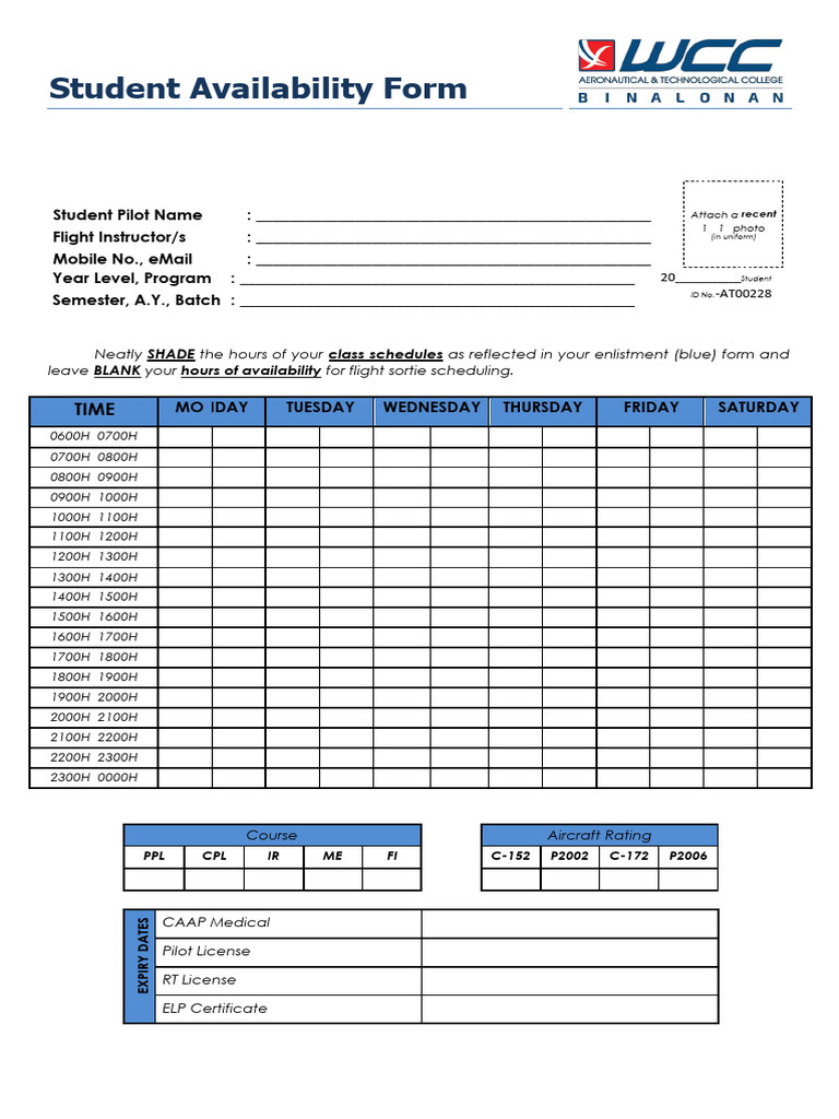 Availability Form | PDF
