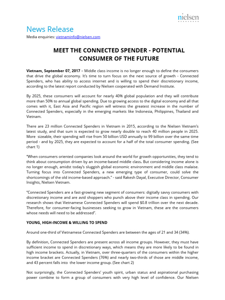 Web - PR - Connected Spenders - Aug - EN | PDF | Income | Online Shopping
