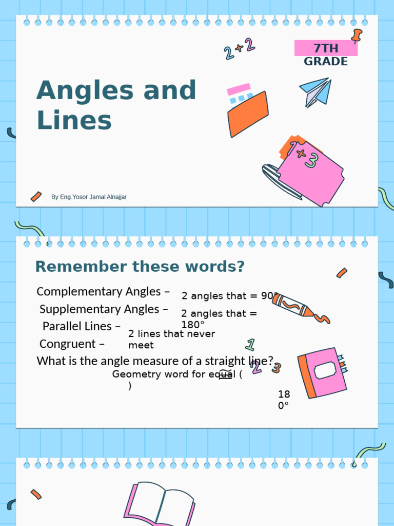 Angles and Lines 7th Grade | PDF