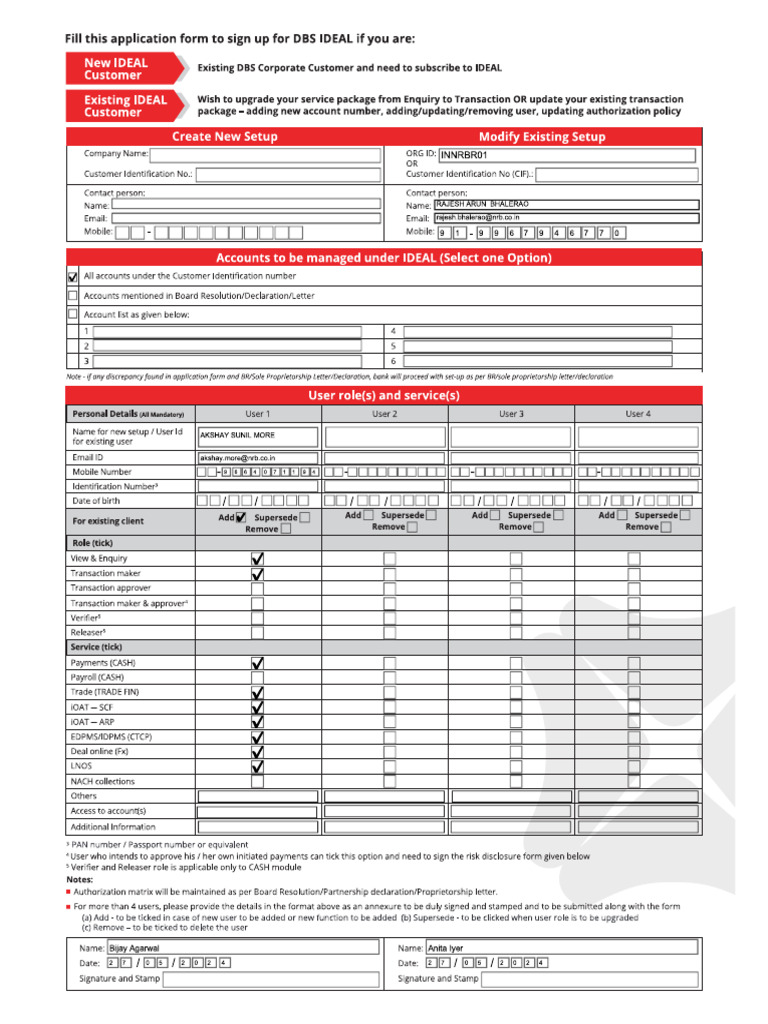 Akshay DBS Form - NEW | PDF