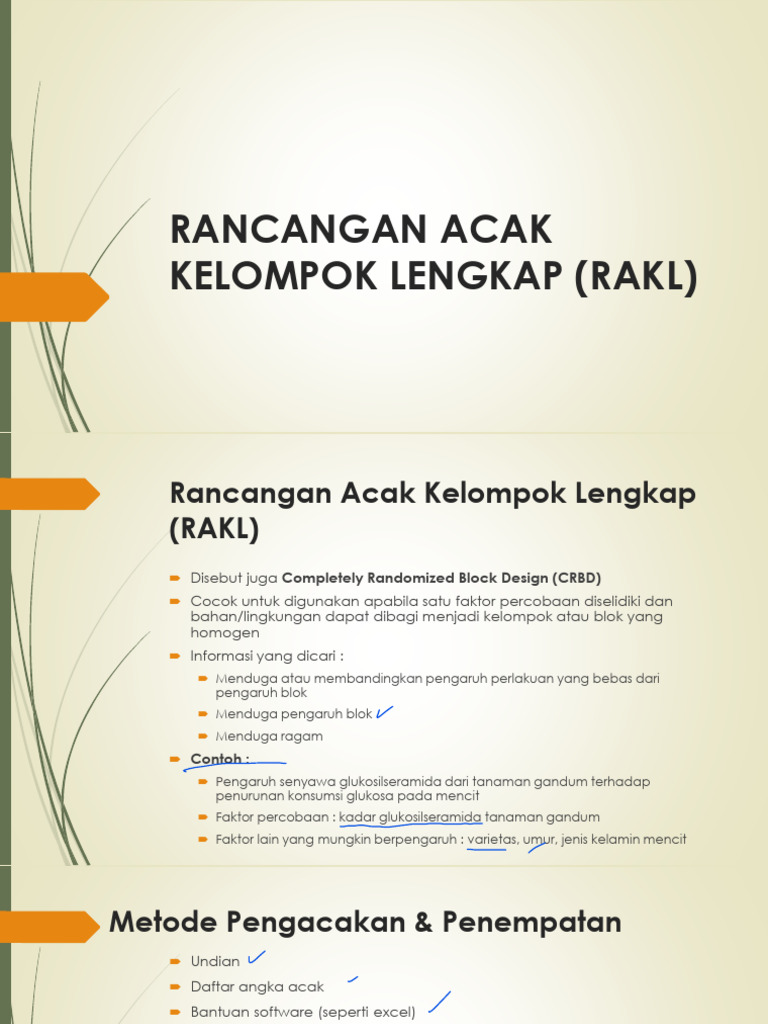 Rancangan Acak Kelompok Lengkap (RAKL) | PDF
