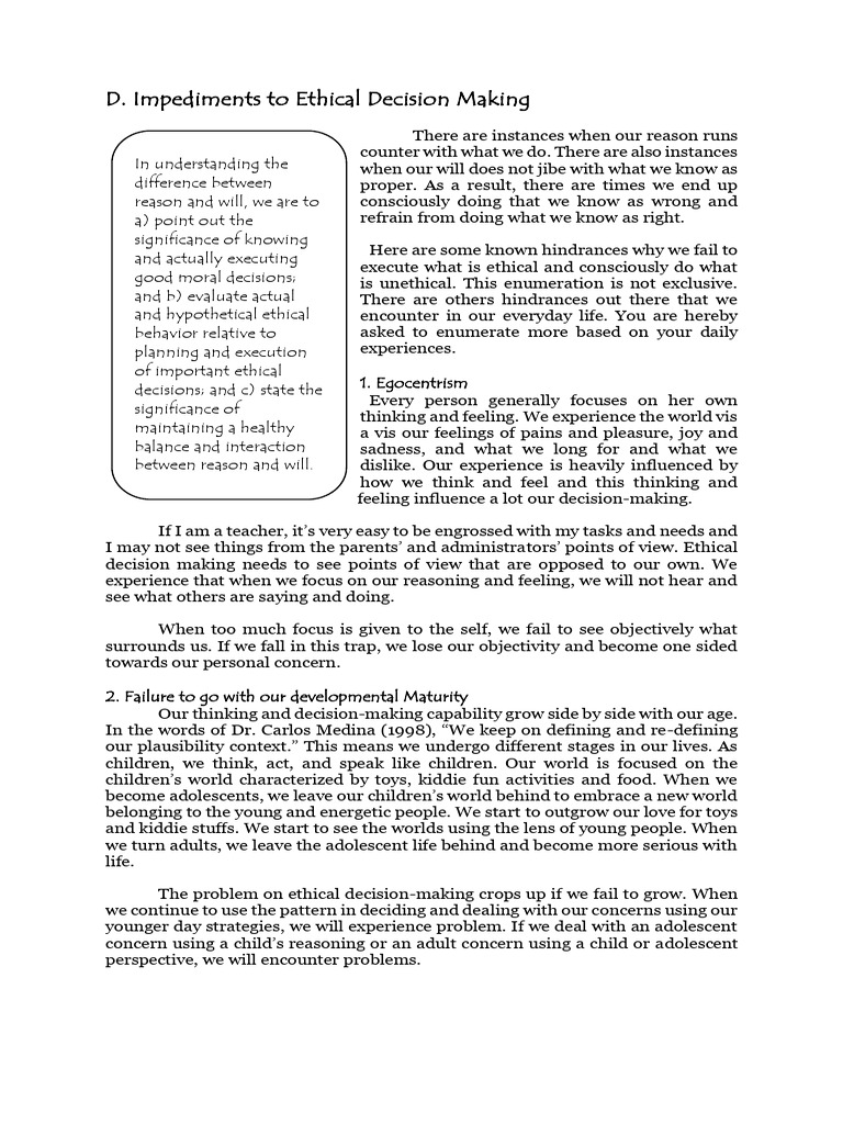 Impediments | PDF | Knowledge | Experience