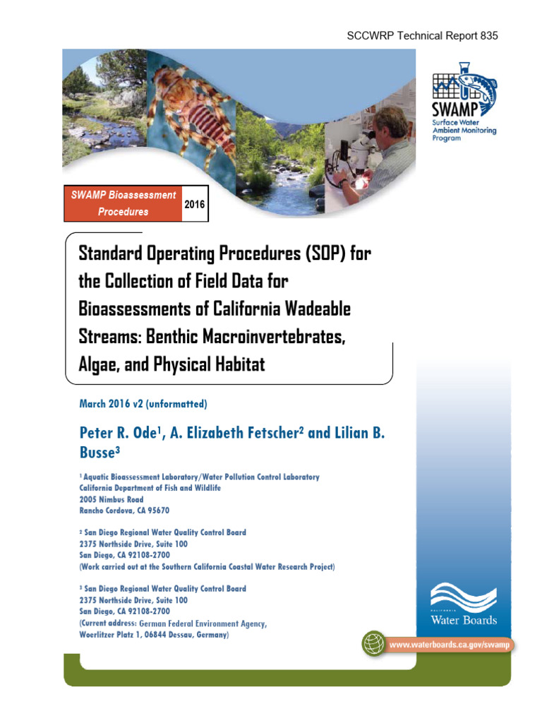 835 SOPCollectionFieldData | PDF | Stream | Benthic Zone