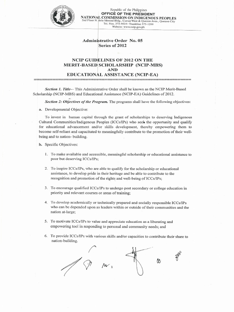 NCIP 2012 Scholarship Guidelines for IPs | PDF | Credit Card | Fee