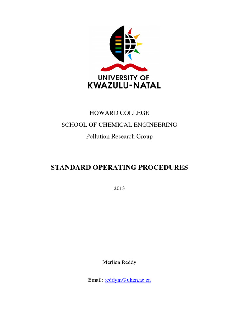 Standard Operating Procedures | PDF | Chemistry | Chemical Substances