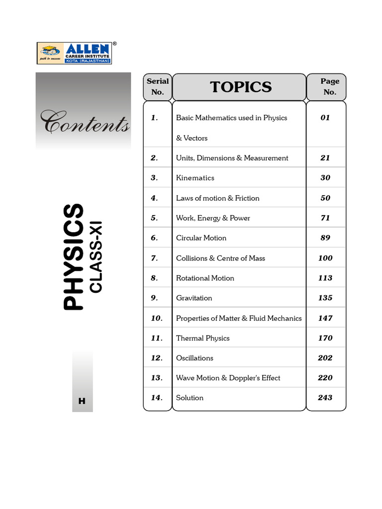 Topics: Serial No. No | PDF | Physics | Geometry