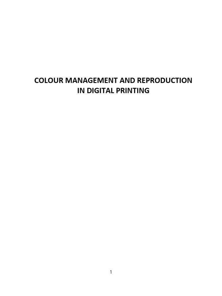 Colour Management and Reproduction in Digital Printing | PDF | Graphic ...