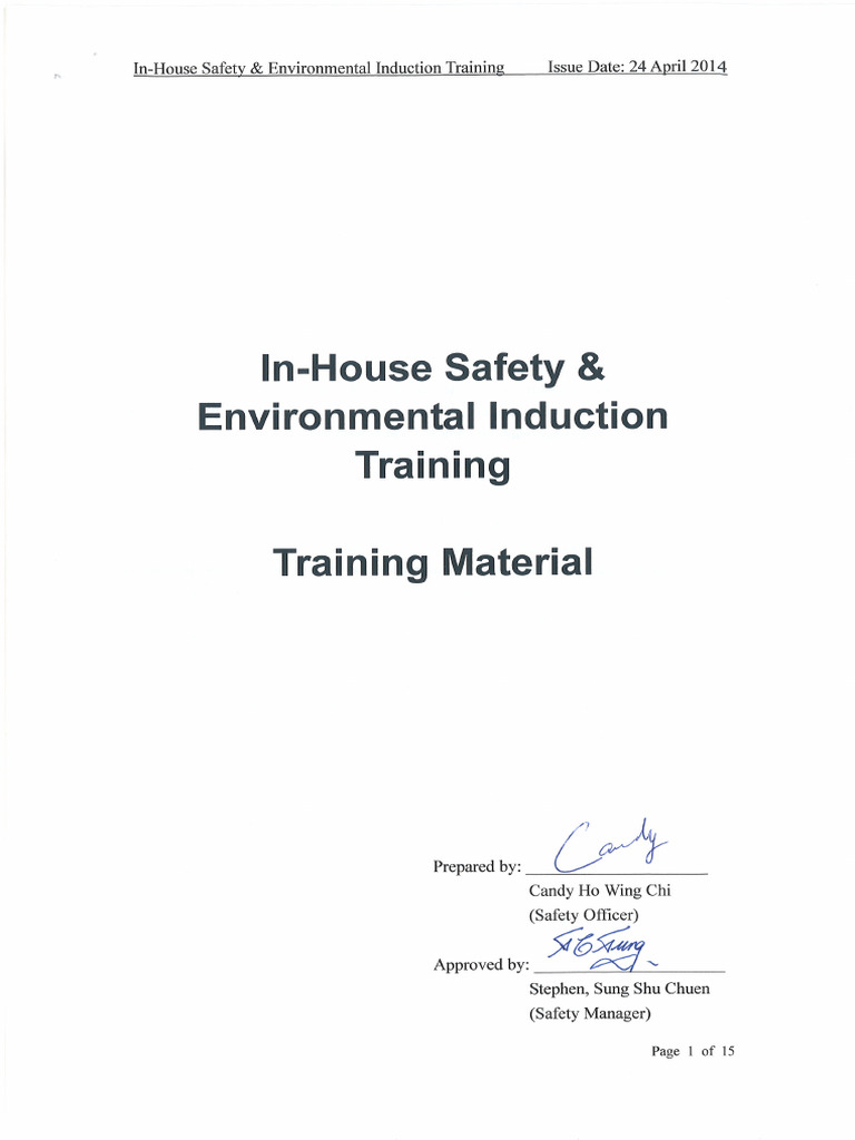 Induction Safety Trainin - 20140428090622 | PDF