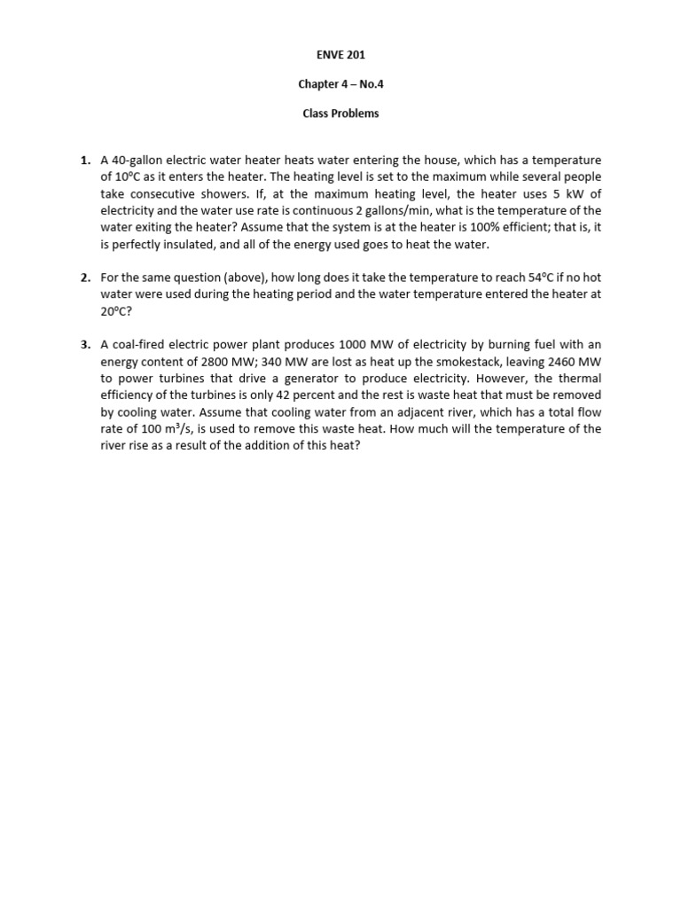 ENVE 201 - Class Problems Chapter 4 - 4 | PDF