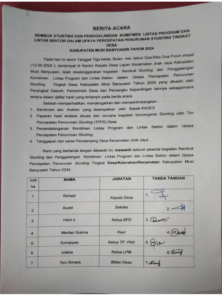 BA Rembug Stunting Layan | PDF