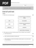 Unit 7 End-Of-Unit Test Answers | PDF