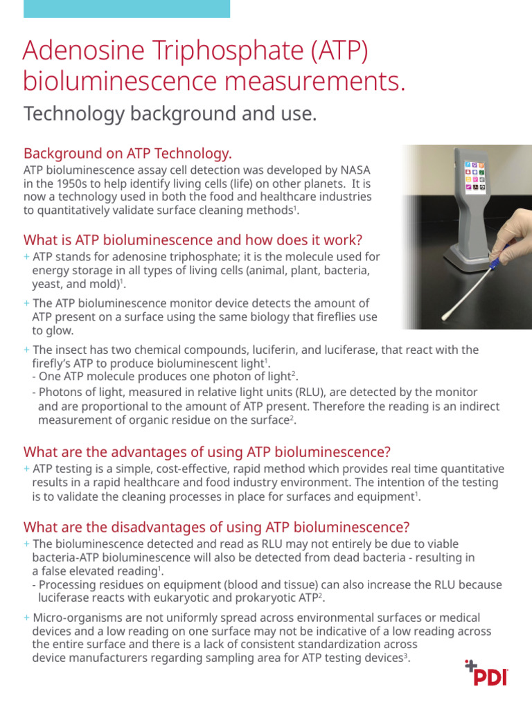 PDI ATP Testing Info Sheet 01228122 | PDF | Disinfectant | Luciferase