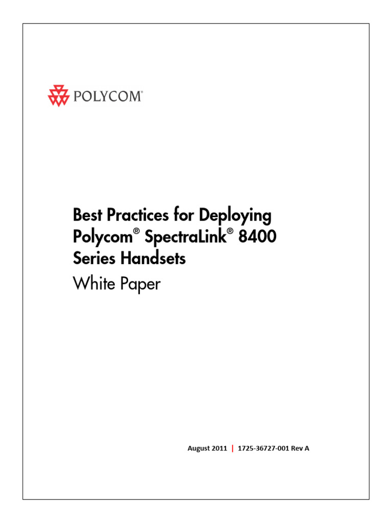 Best Practices for Deploying Plcm Spectralink 8400 | PDF | Ieee 802.11 ...
