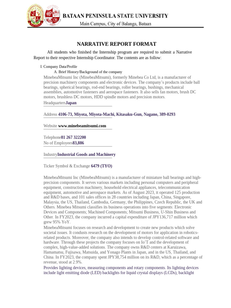 Narrative Report Format | PDF | Occupational Safety And Health | Hard ...