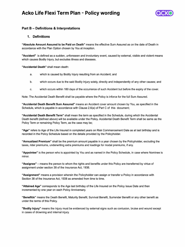 Policy Wording - Edit | PDF