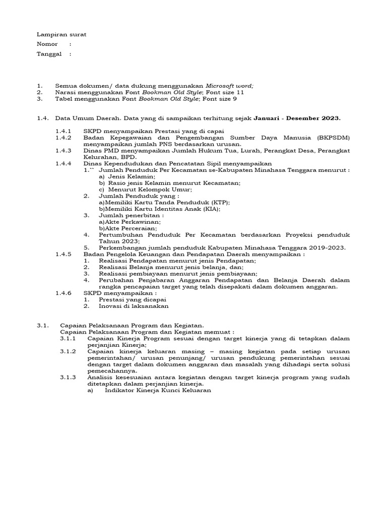1a. Lampiran Surat Permintaan Data Pendukung LKPJ 2024 | PDF