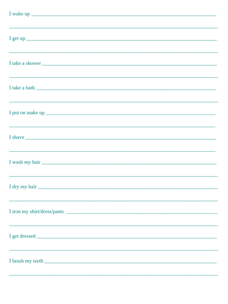 Daily Routines Worksheet | PDF | Human Appearance | Clothing