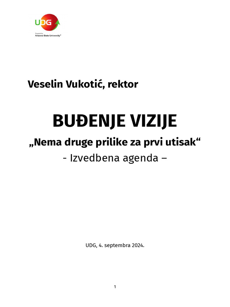 Projekat BUDJENJE VIZIJE - Agenda I Vise Informacija Za Studente | PDF
