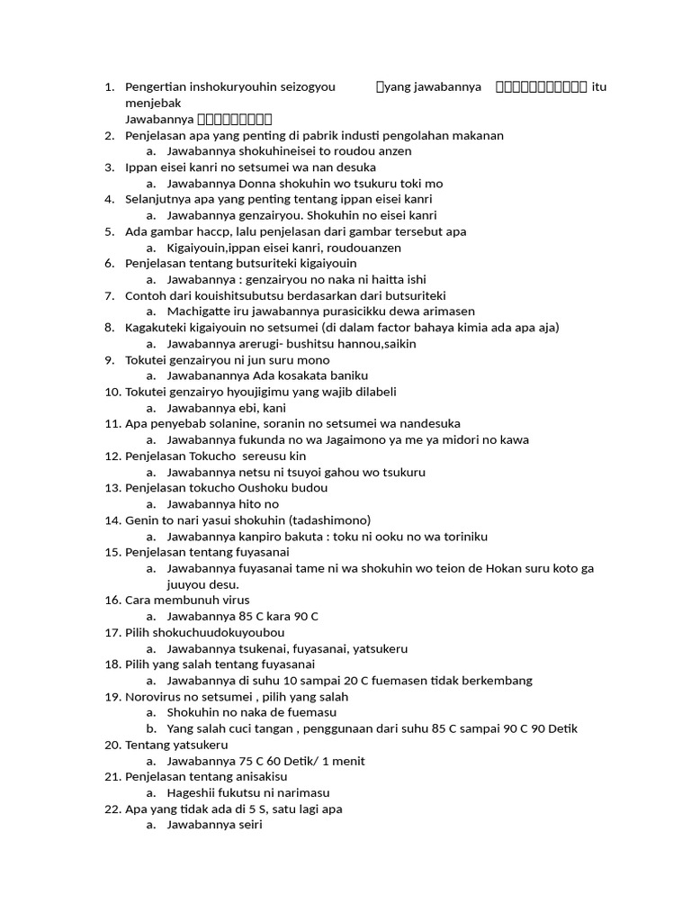 Kisi - Kisi SSW PM | PDF