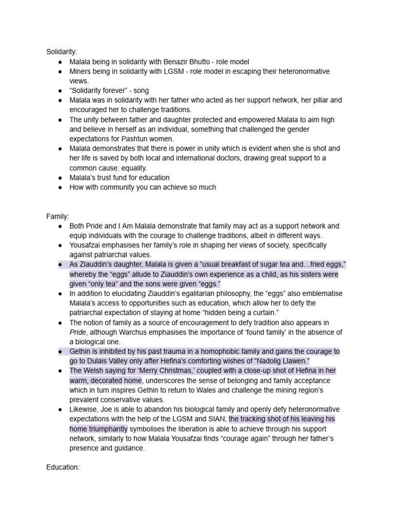 Malala & Pride Evidence + Analysis | PDF | Malala Yousafzai