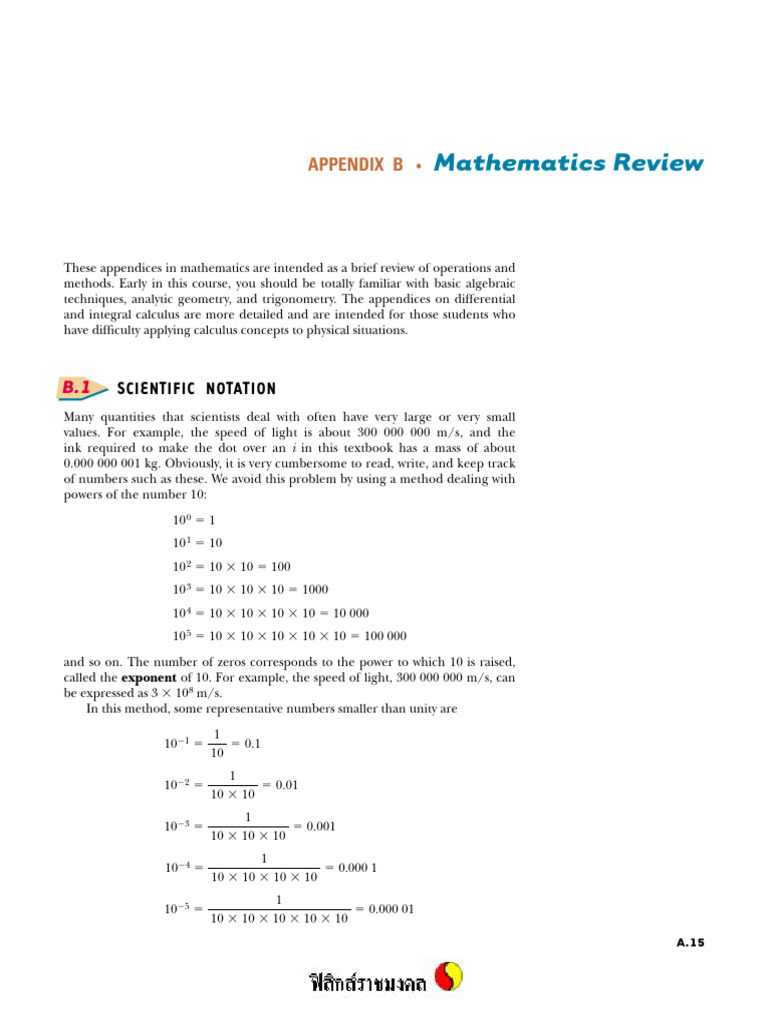 Appendix B - Mathematics Review | PDF | Numbers | Equations