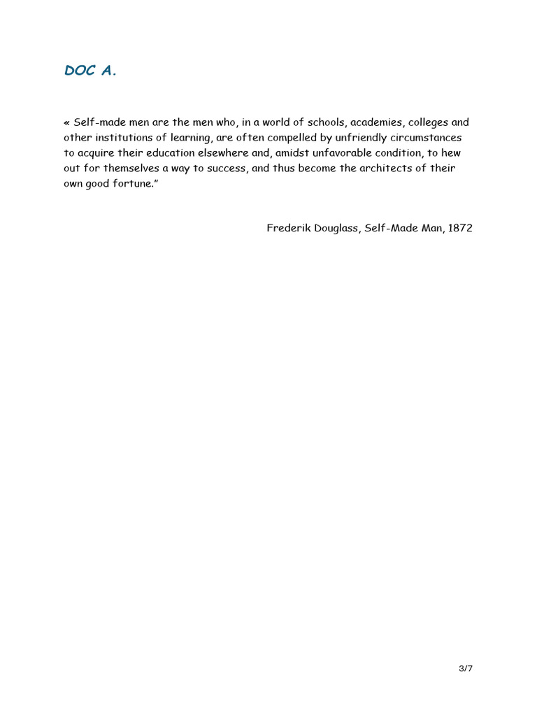 Quotation From Frederik Douglass | PDF