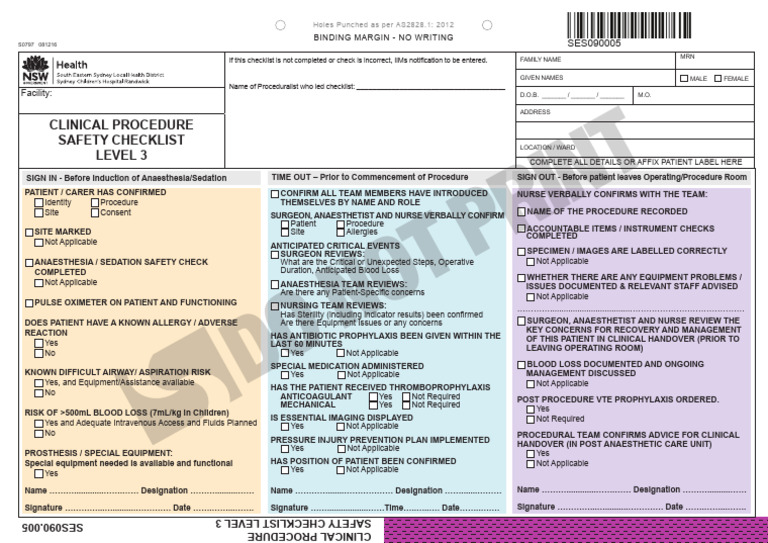 SES LHD Level 3 Checklist Current January 2017 | PDF | Anesthesia ...