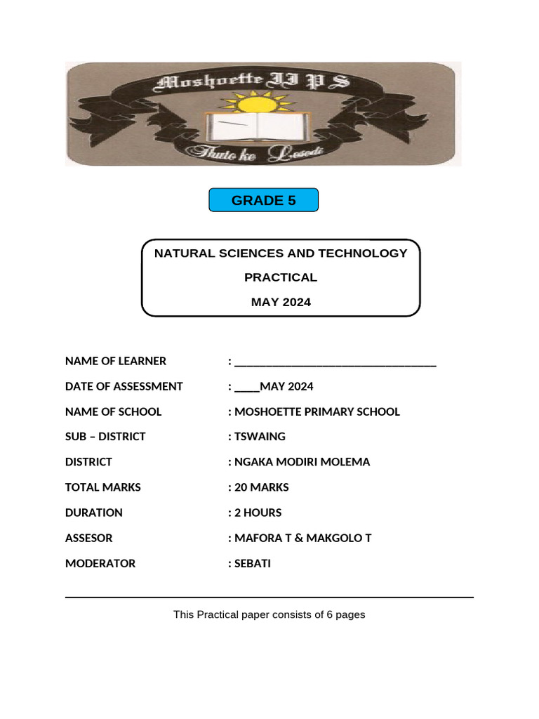 Grade 5 Nstech Project Term 2 | PDF | Materials