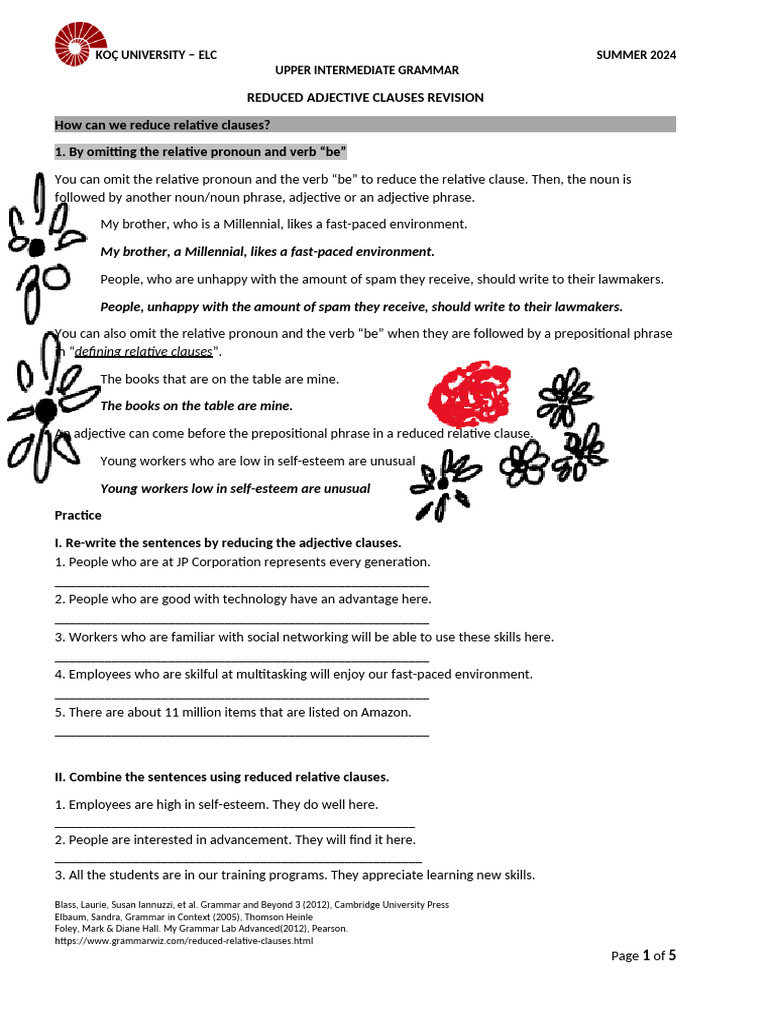 UI - Supp - Grammar - How To Reduce Adjective Clauses 3 | PDF ...