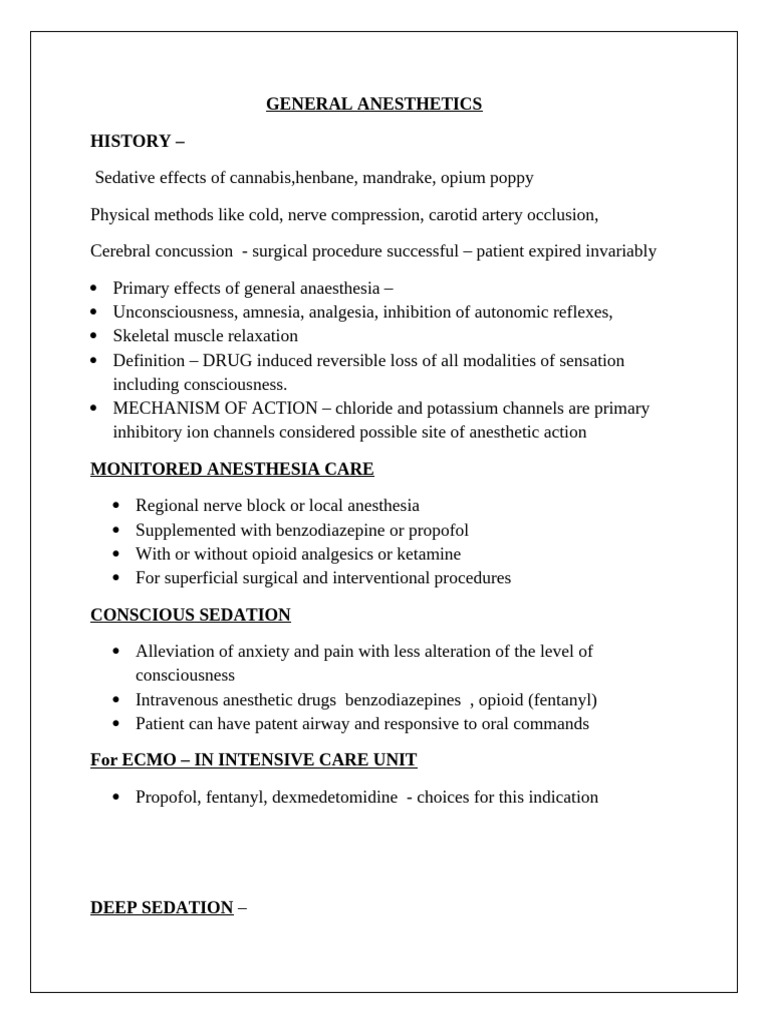 General Anesthesia | PDF | Anesthesia | Clinical Medicine