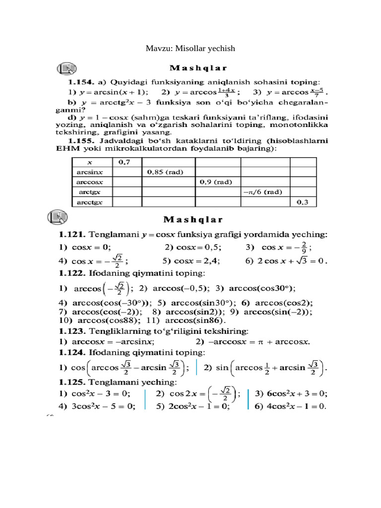 Misollar Yechish | PDF