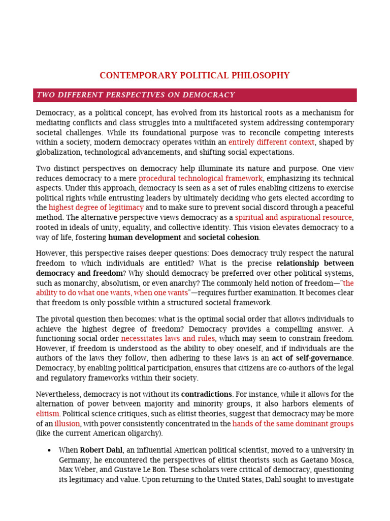 Contemporary Political Philosophy | PDF | Democracy | Political Ideologies