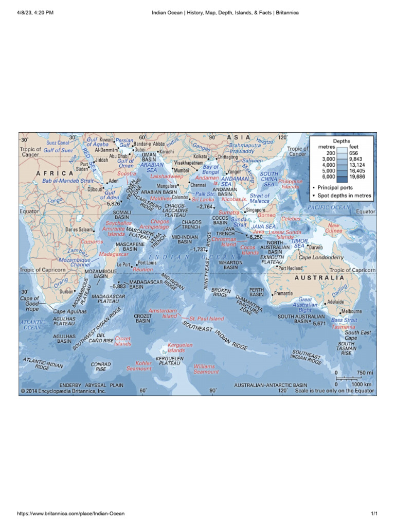 Indian Ocean: Map, Depth, and Islands | PDF