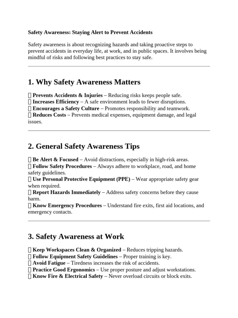 4. Safety Awareness | PDF