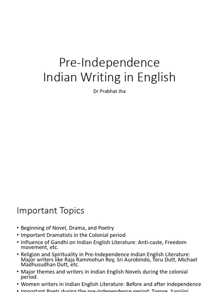 Pre-Independence Indian English Literature | PDF | Swami Vivekananda ...