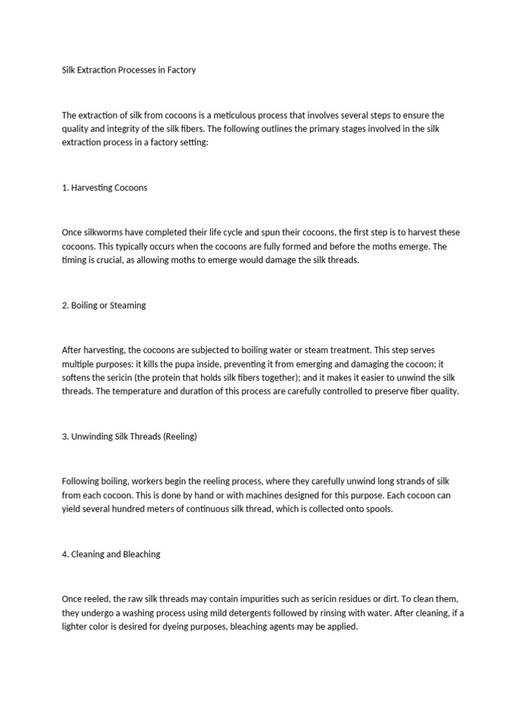 Silk Extraction-WPS Office | PDF | Yarn | Silk