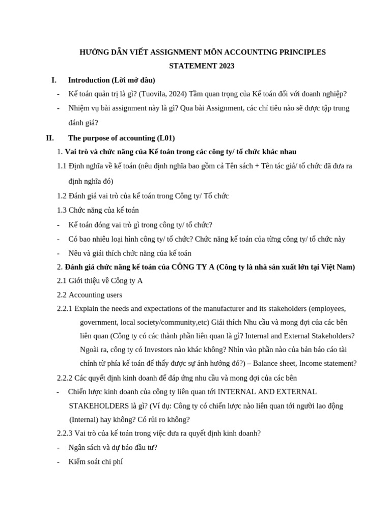 Hướng Dẫn Viết Assignment Môn Accounting Principles - Part 1 | PDF