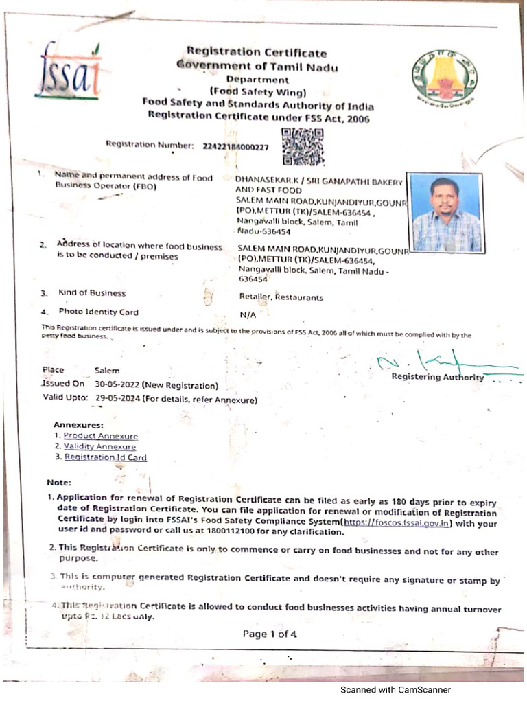 Dhanasekar Licence | PDF
