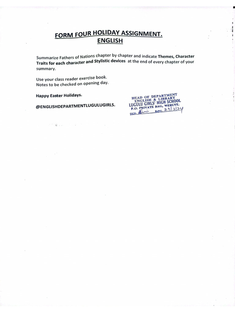 F4 English Assignment | PDF