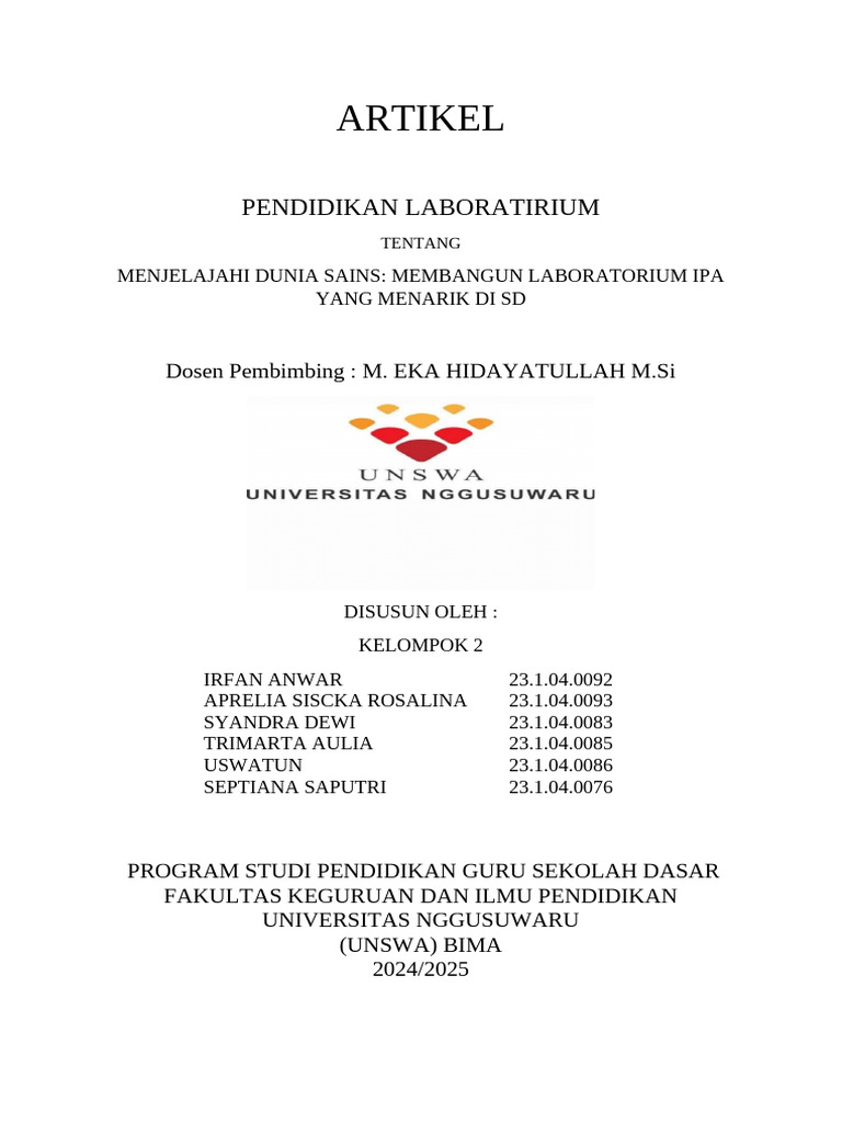 Artikel Laboratorium IPA SD | PDF