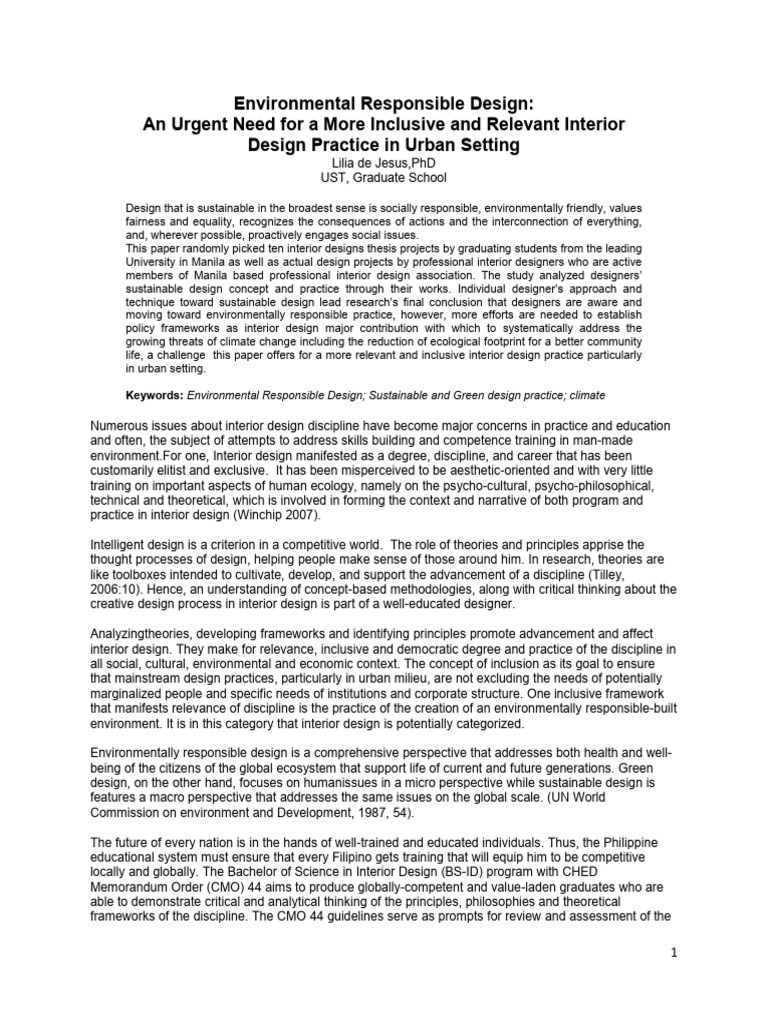 Environmental Responsible Design An Urge | PDF | Sustainable Design ...